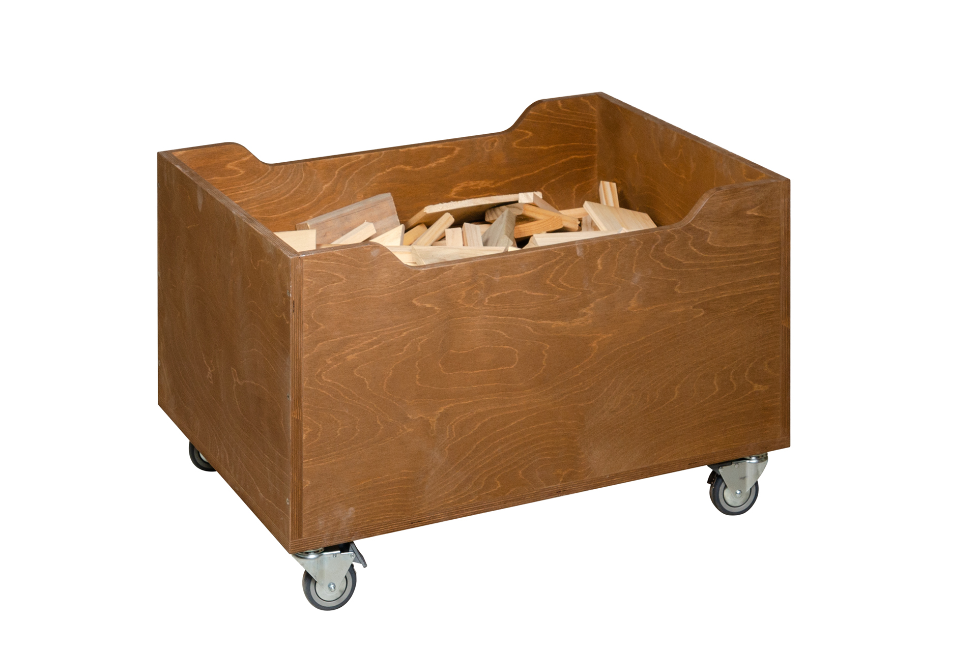 Carpentry or wood working timber bin on castor wheels