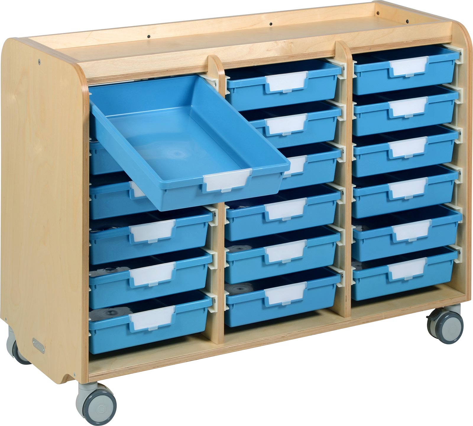 Glide & Tilt Tote-Tray Storage 3 Bay - Learning Spaces Global