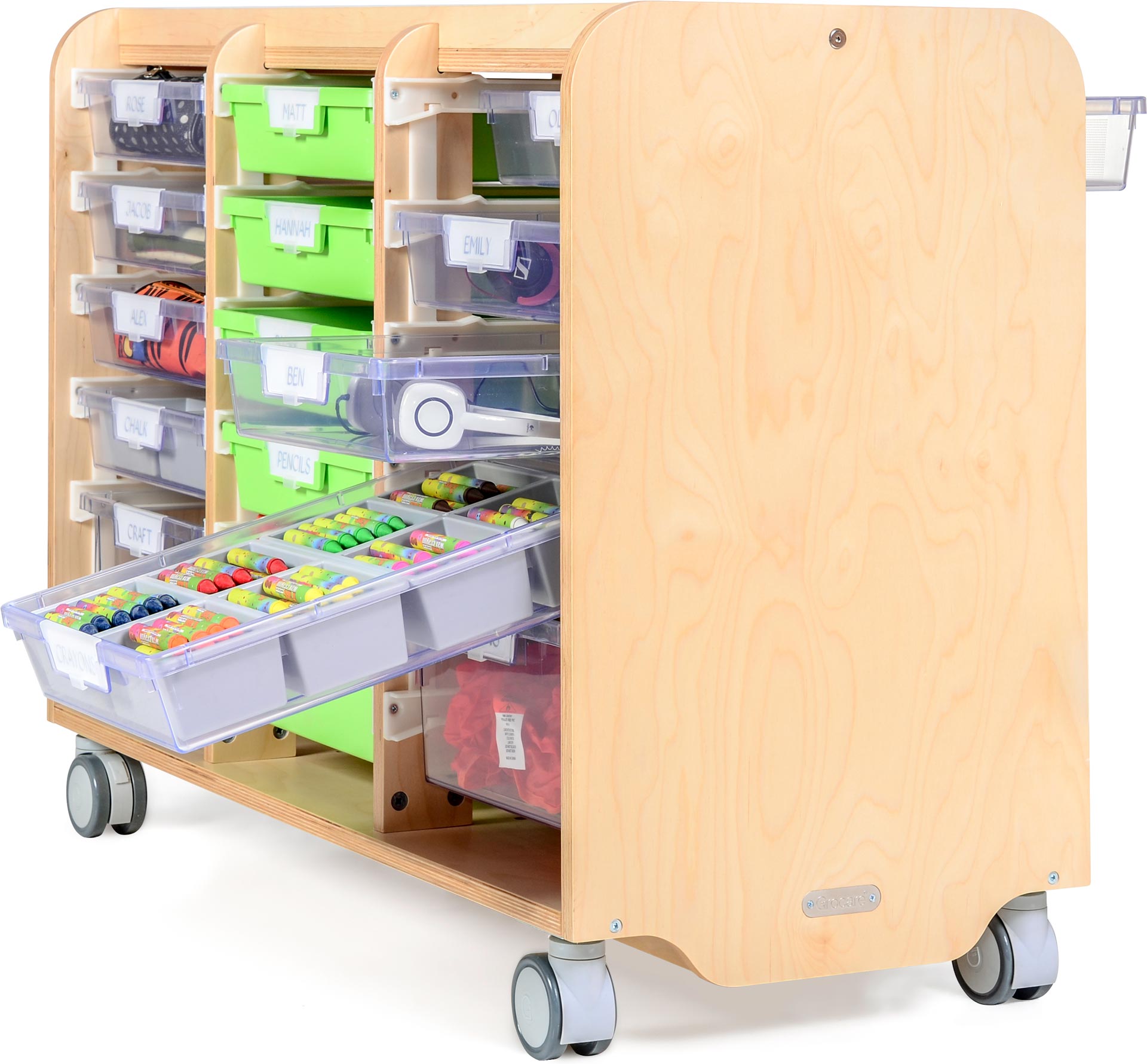 Glide & Tilt Tote-Tray Storage 3 Bay - Learning Spaces Global