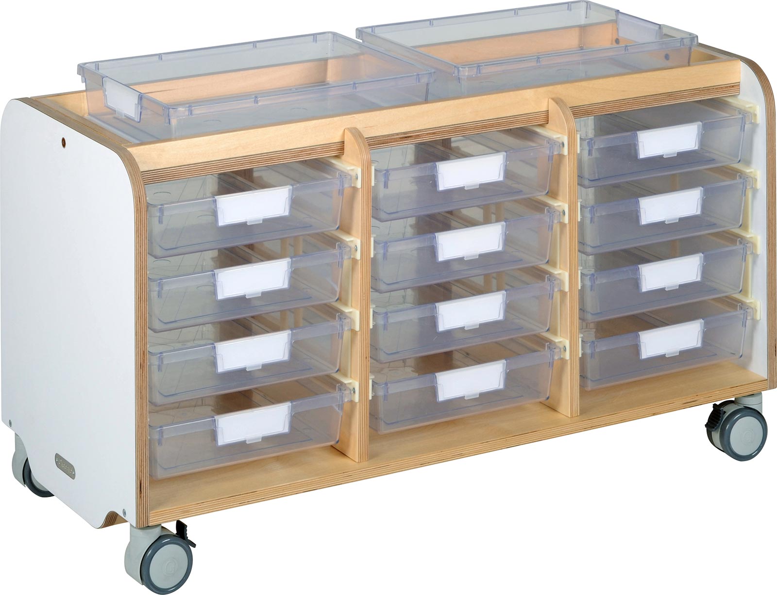 Glide & Tilt Tote-Tray Storage 4 Bay - Learning Spaces Global