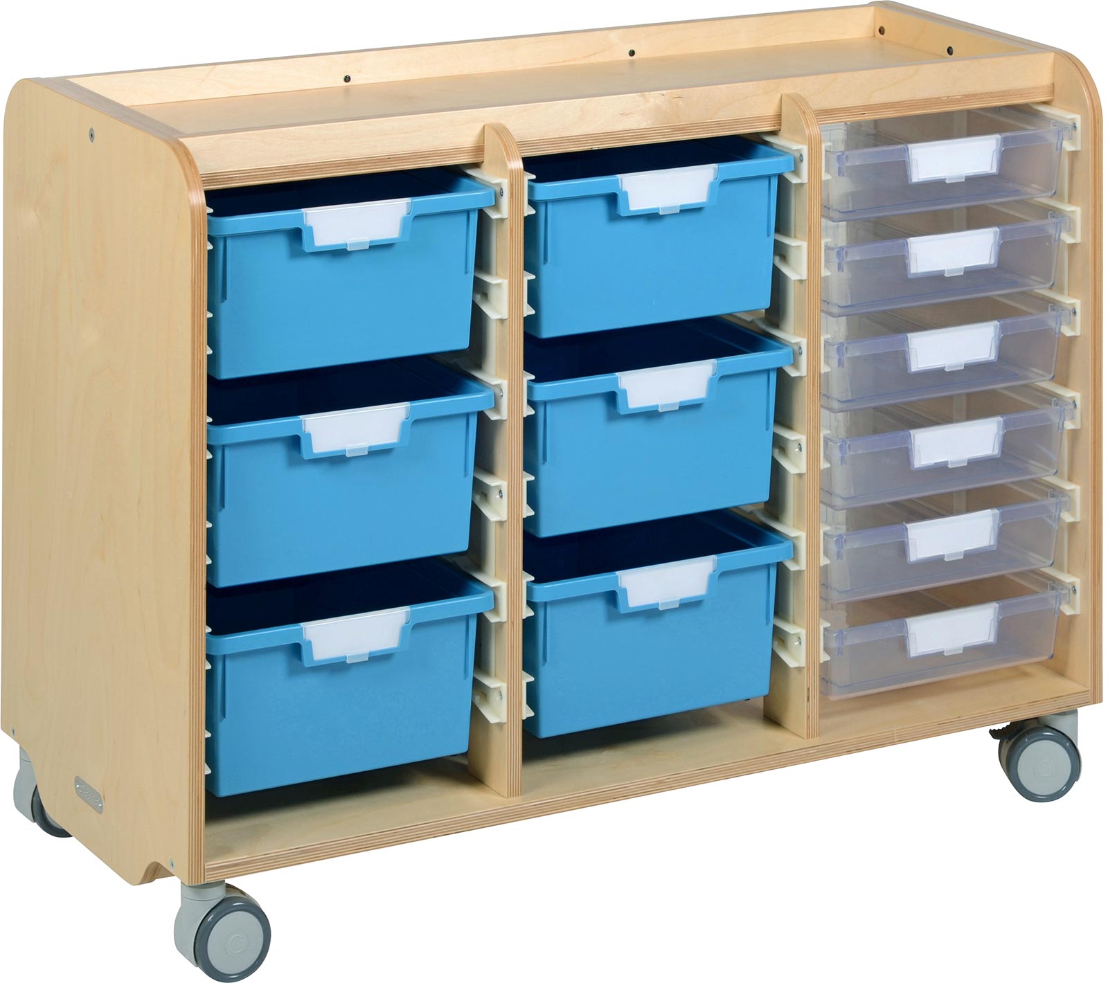 Glide & Tilt Tote-Tray Storage 4 Bay - Learning Spaces Global