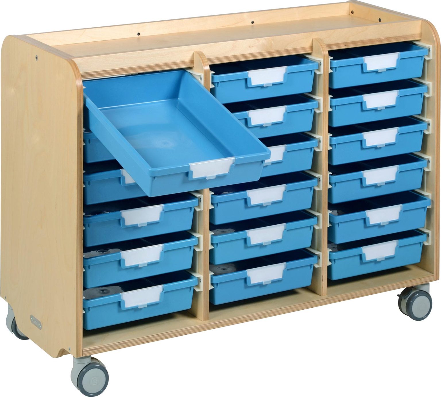 Glide & Tilt Tote-Tray Storage 3 Bay - Learning Spaces Global