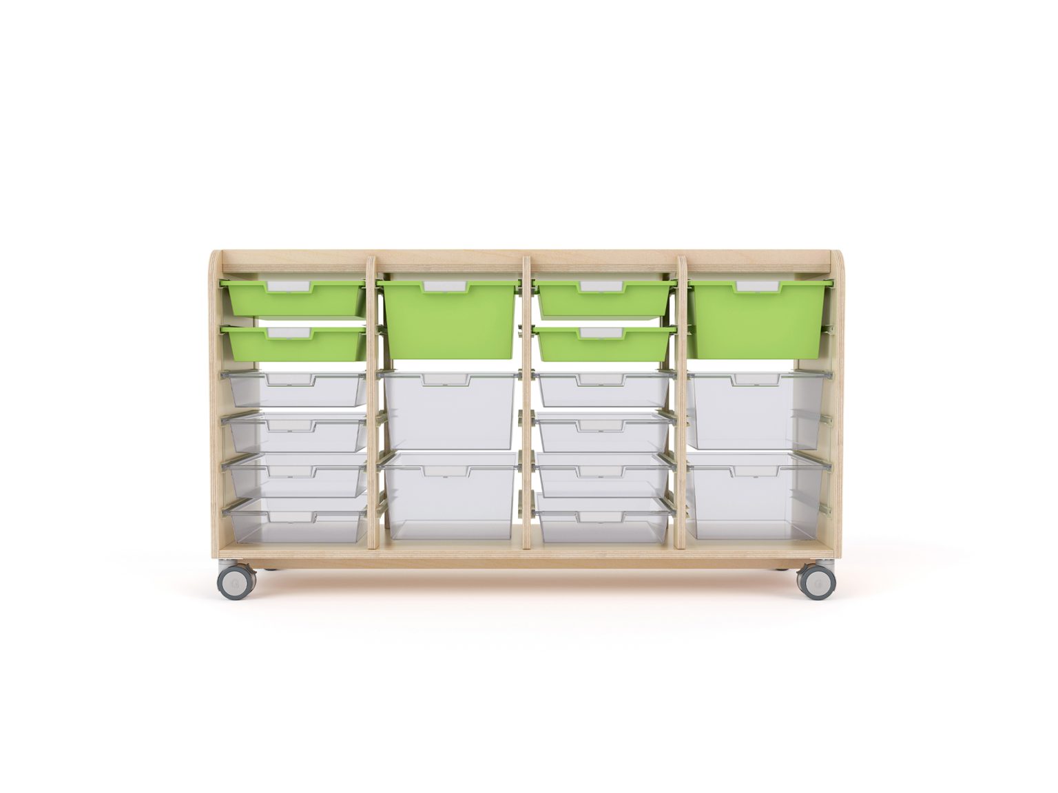 Glide & Tilt Tote-Tray Storage 4 Bay - Learning Spaces Global